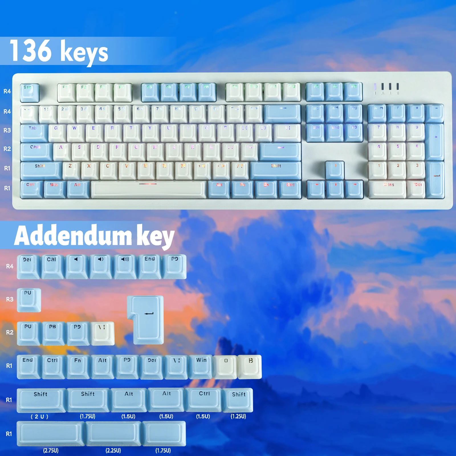 Jelly-KeyCaps-MilkBlue-136pcs-Ice-Crystals-English-Keycap-Set-Oem ...
