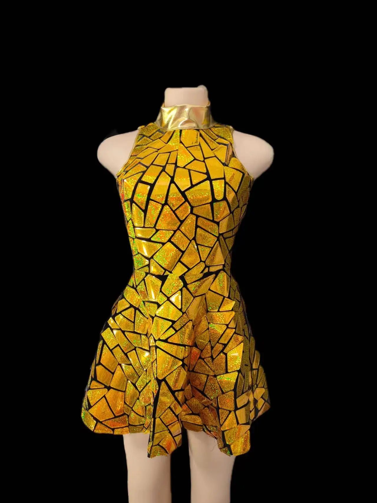 Laser-Mirror-Sequins-Sleeveless-Short-Dress-Fashion-Purple-Blue-Female ...