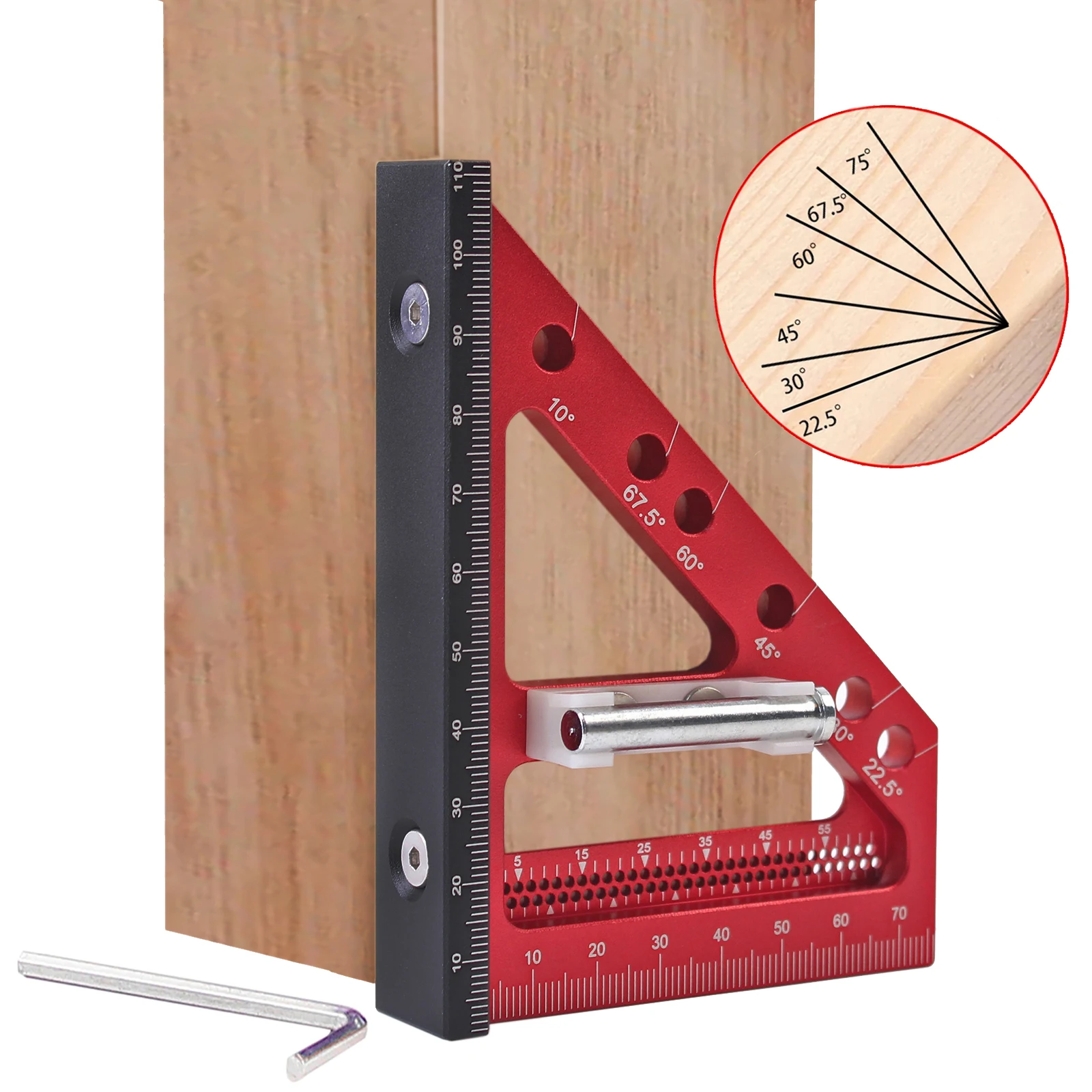1Pc-Carpenter-Square-Hole-Scribing-Ruler-22-5-90-Degree-Measuring-Ruler ...