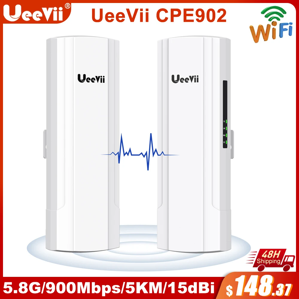 Ueevii CPE902 듀얼 기가비트 포트 무선 브리지, 5km 장거리 야외 CPE, 900Mbps, 5.8G 와이파이 라우터, 48V, 15dBi| | - AliExpress