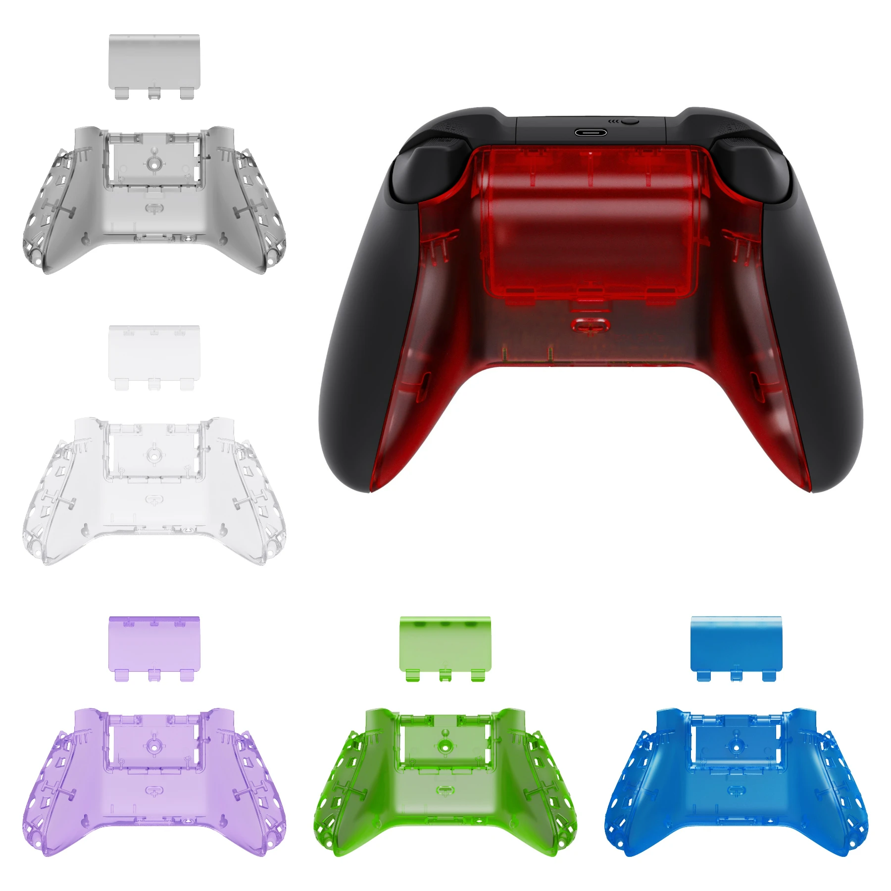 eXtremeRate-Clear-Custom-Bottom-Shell-with-Battery-Cover-for-Xbox-Core ...