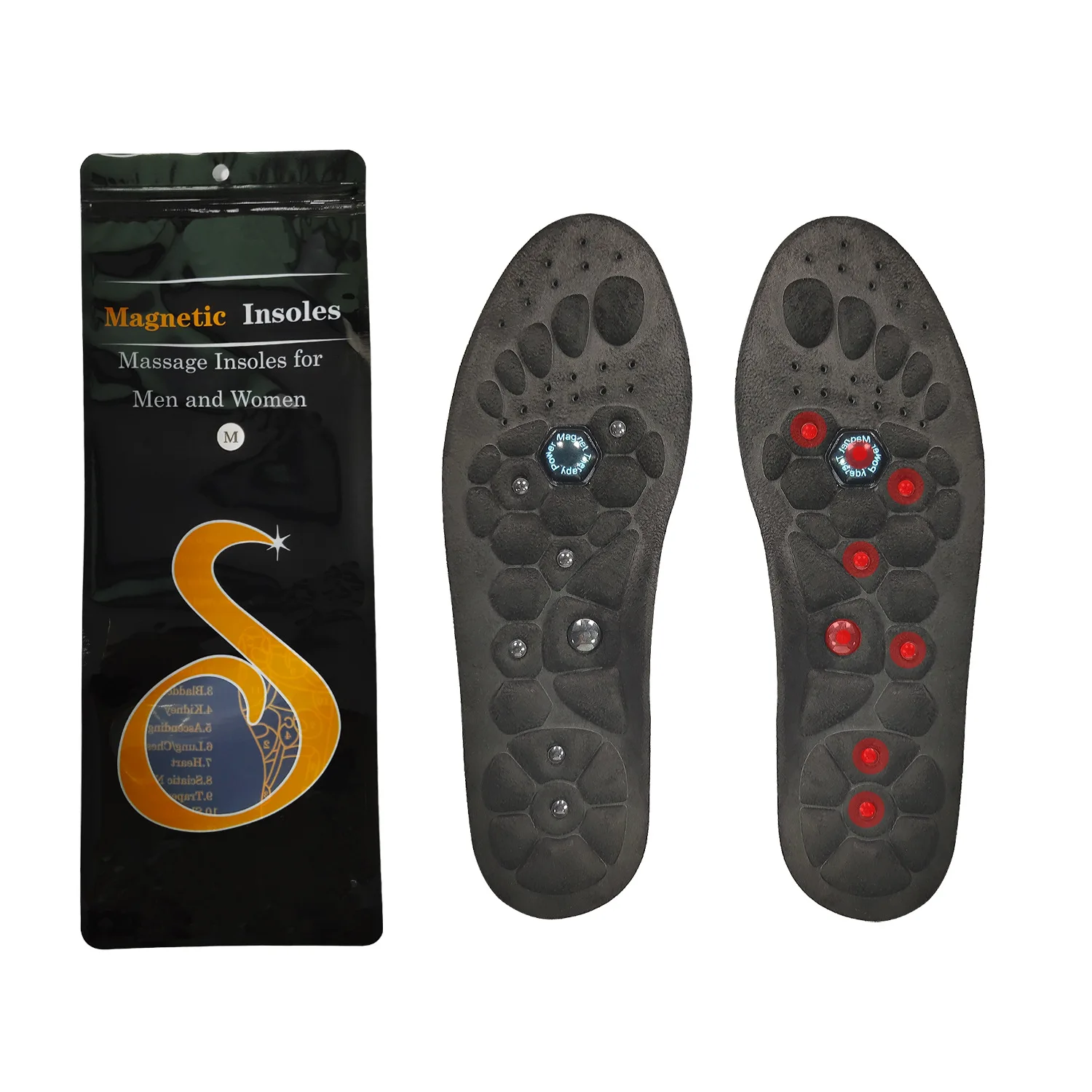 The New Magnet Therapy Massage Insole Magnet Acupuncture Points On
