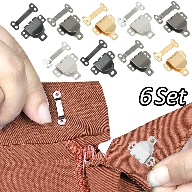 6-1-Set-Metal-Fastener-Buttons-Women-Skirt-Buckle-Pants-Trousers ...