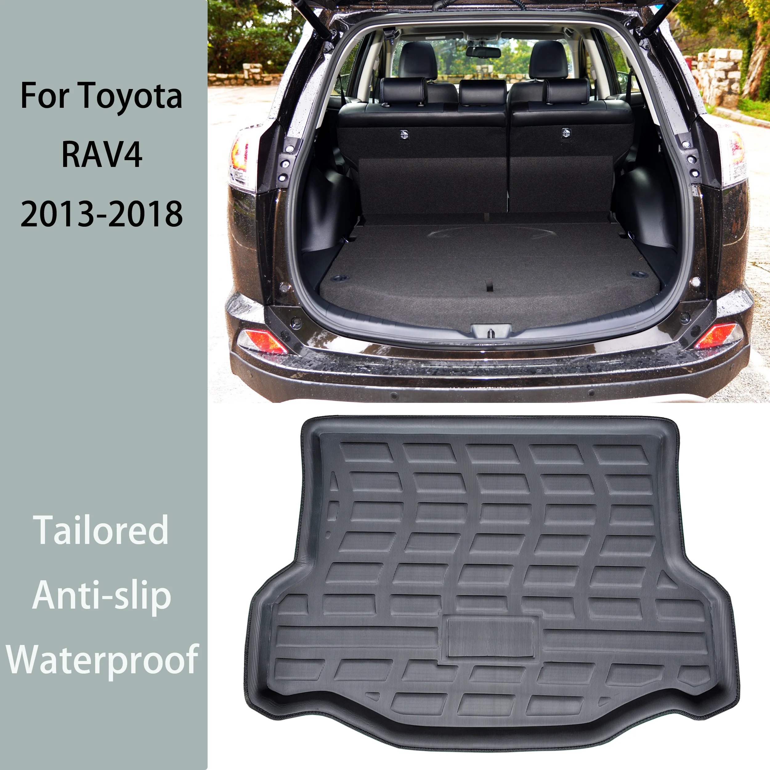 Alfombrilla-de-maletero-trasero-a-medida-para-Toyota-RAV4-revestimiento ...