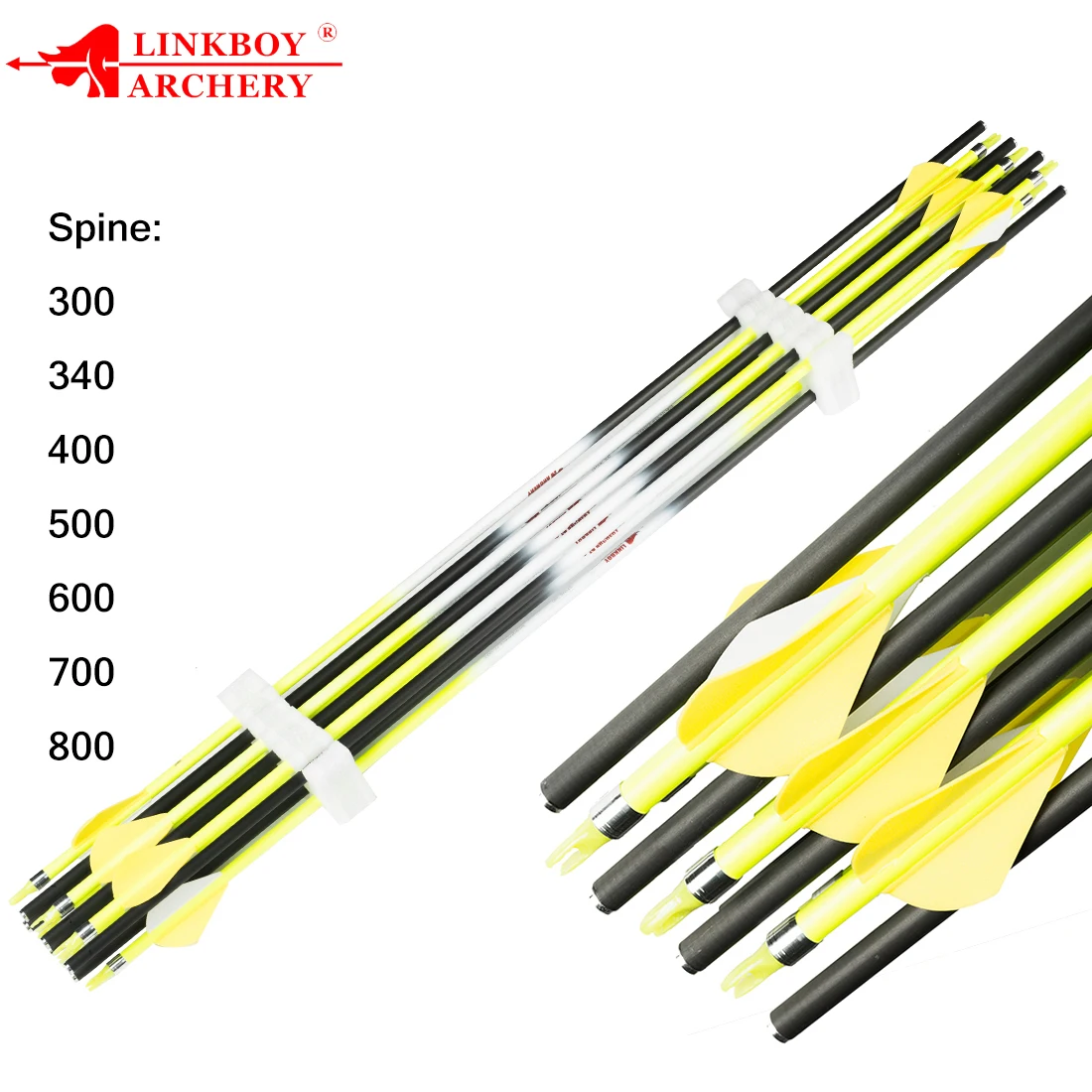 12pcs-Carbon-Arrows-2-vane-Nocks-Spine-300-800-ID6-2MM-Changeable ...