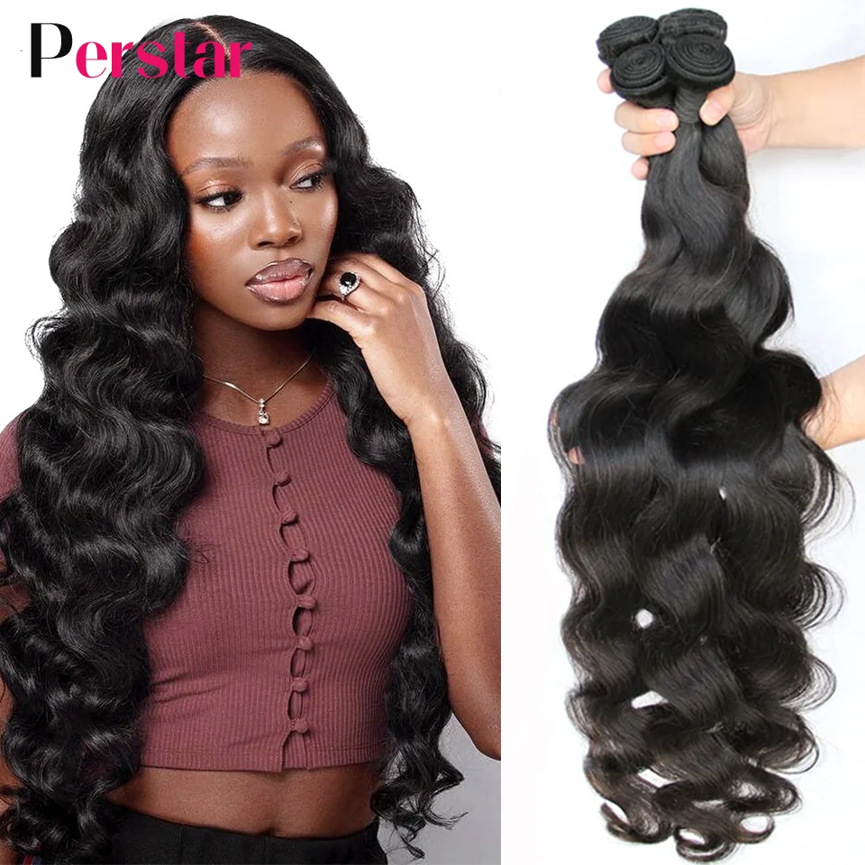 Perstar extensiones de cabello ondulado para mujer, mechones de cabello ...