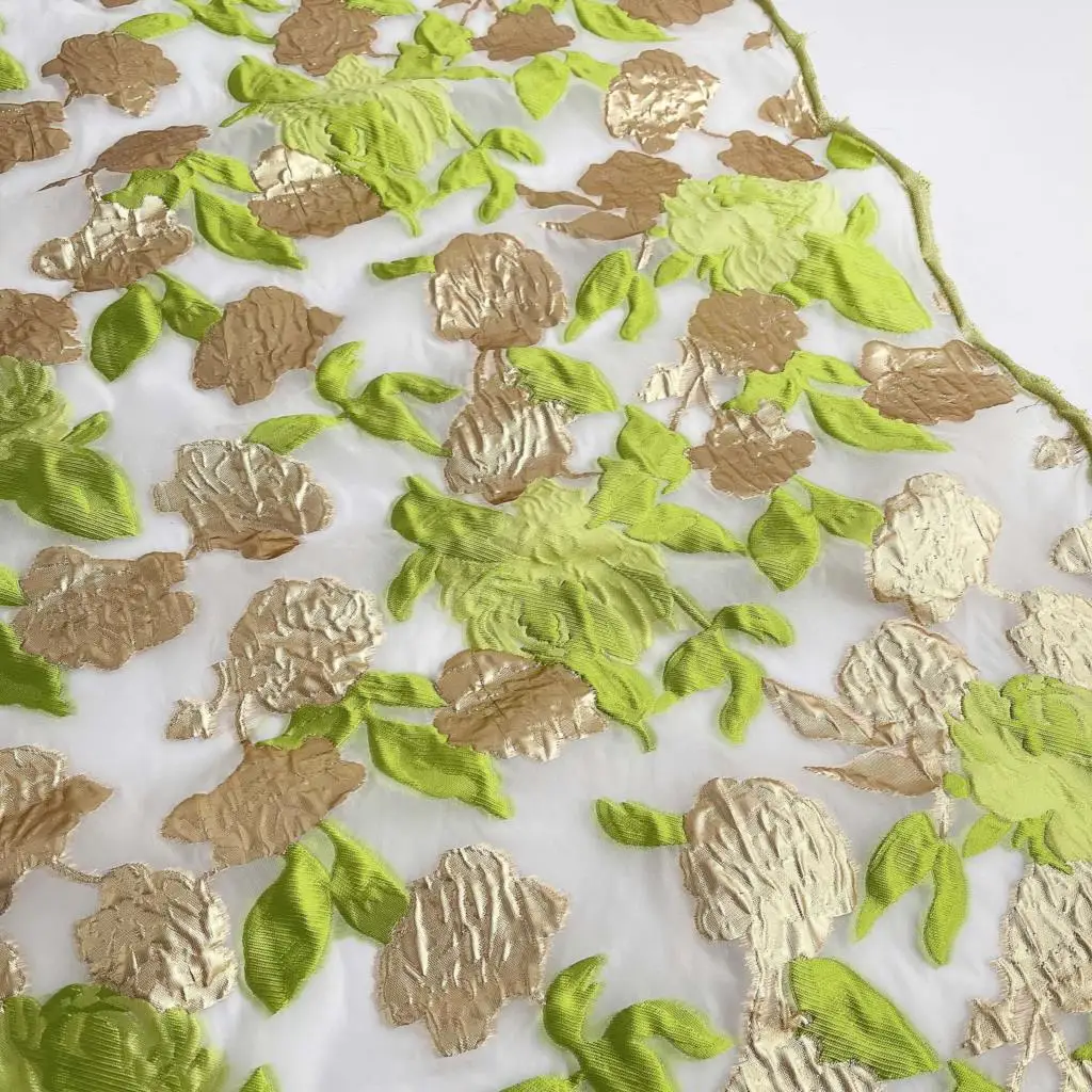 High-quality-micro-transparent-tissu-Gold-wire-relief-telas-Fashion ...