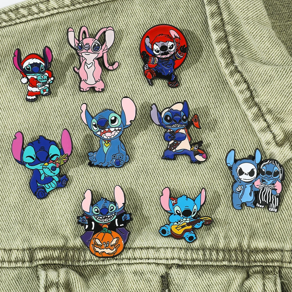 Alfileres-de-esmalte-de-Metal-de-dibujos-animados-de-Disney-Stitch ...