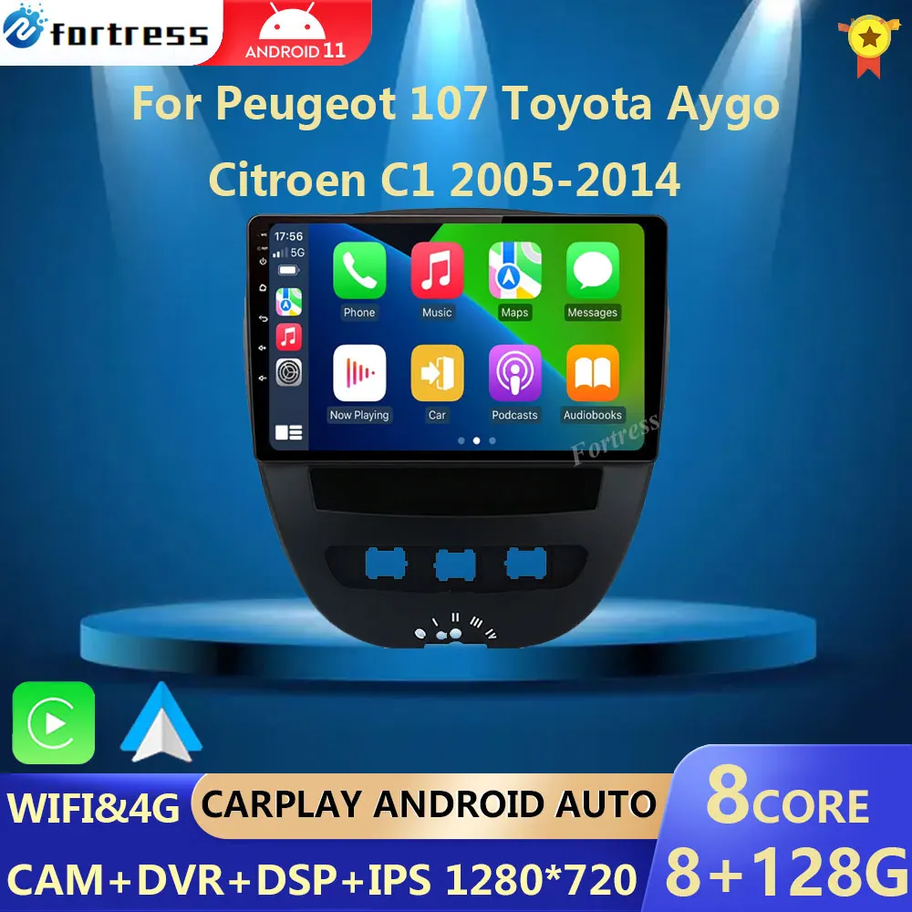 carplay-Android-13-2-Din-Car-Multimedia-Player-For-Peugeot-107-Toyota ...