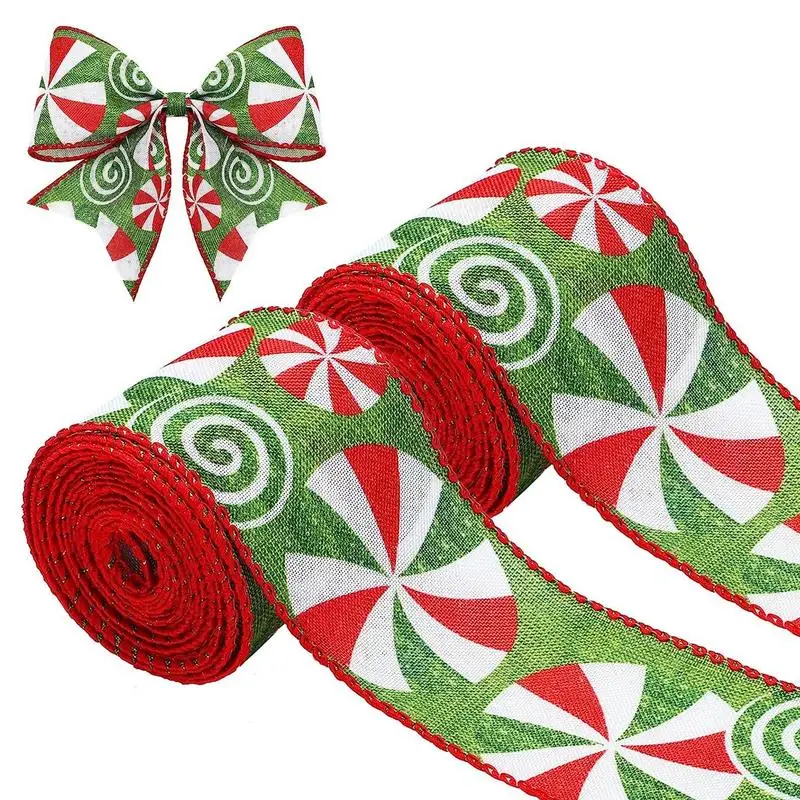 Wired-Christmas-Ribbon-Candy-Christmas-Ribbon-5-Yards-Christmas-Ribbon ...
