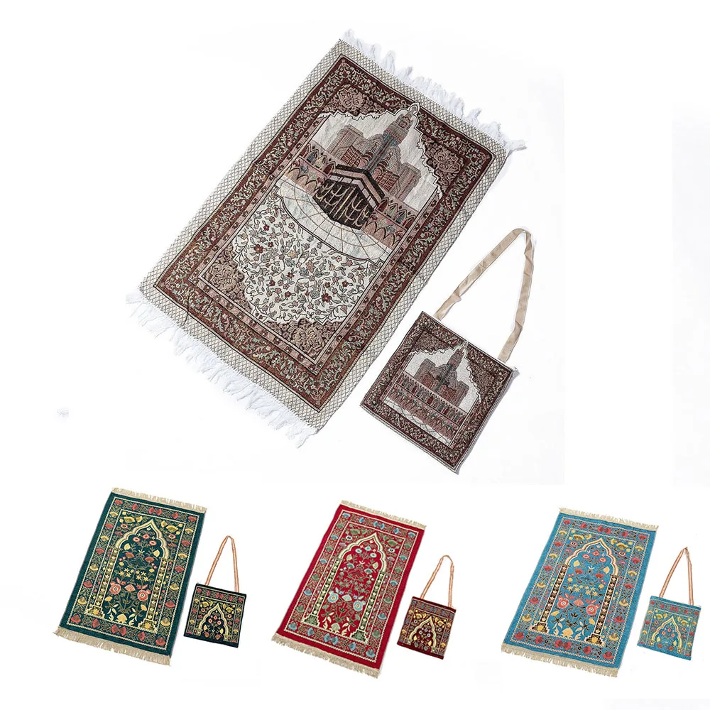 Muslim-Carpet-Blanket-Prayer-Rug-Tapete-with-Tassel-Storage-Bag-Islamic ...