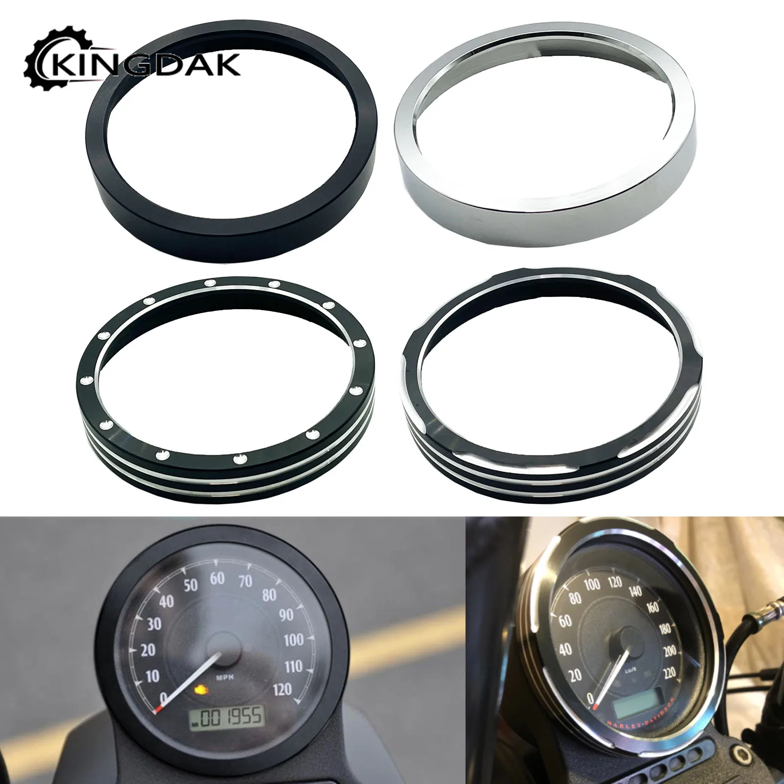 Motorcycle-Speedometer-Intrument-Gauge-Bezel-Trim-Ring-Aluminum-Fit-For ...