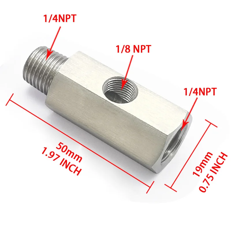 Car-fuel-pressure-sensor-tee-adapter-Feed-Line-Gauge-T-Port-Fitting ...