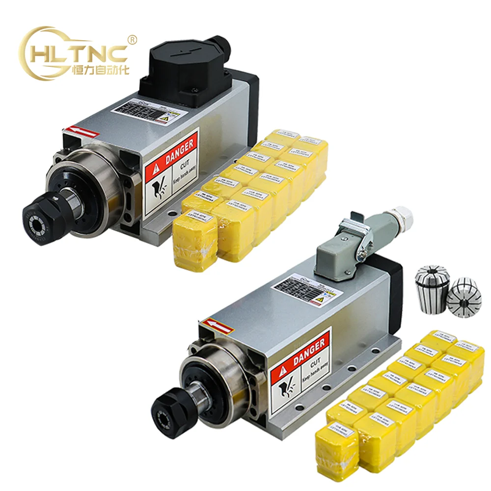 2.2KW 110V 220V 380V 24000rpm 400Hz Square Air Cooled Spindle Motor ...