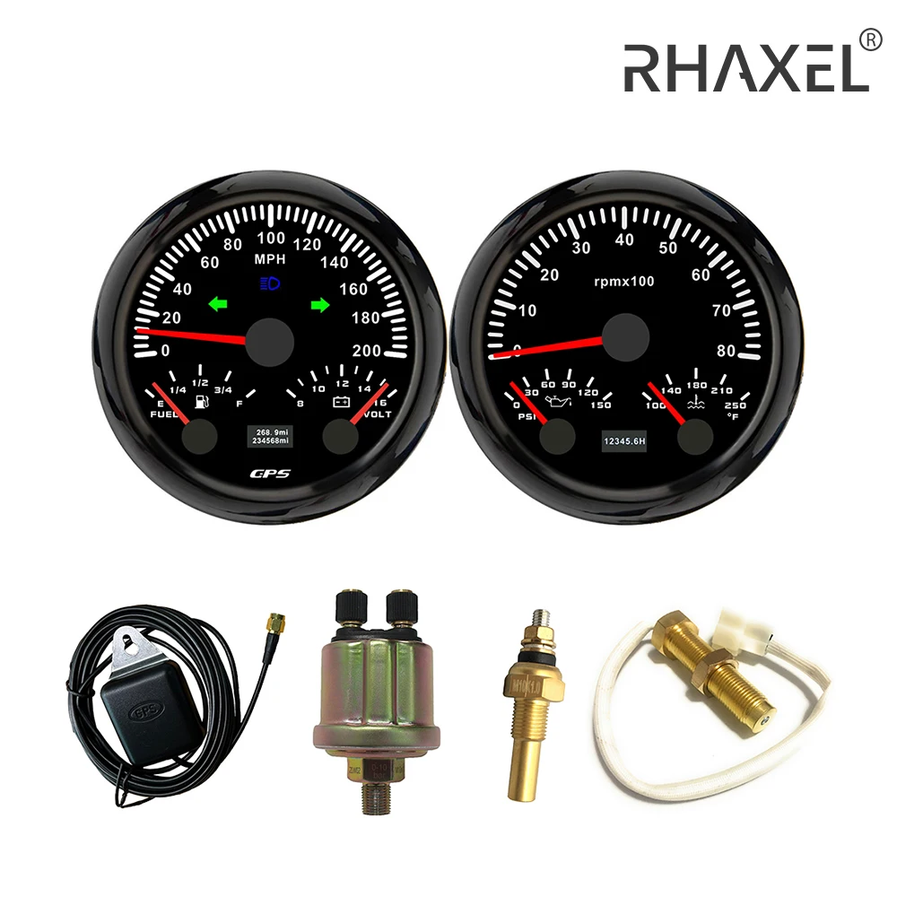 RHAXEL-Gauge-Kit-85mm-3in1-Multi-Function-GPS-Speedometer-120MPH ...