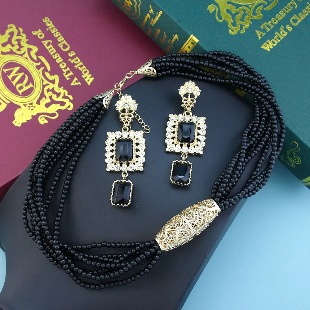 Sunspicems-Arabic-Beads-Chain-Choker-Necklace-For-Women-Gold-Color ...