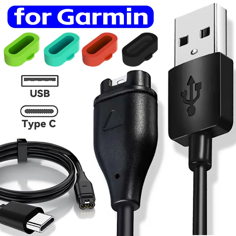 Universal for Garmin Watch USB Type C Charging Cable Dustproof Plug for ...