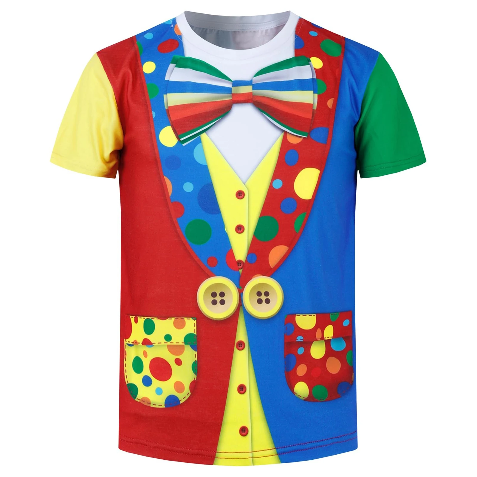 Kids Boys Clown Costumes Circus Cosplay 3D Shirt Child Girls Carnival ...