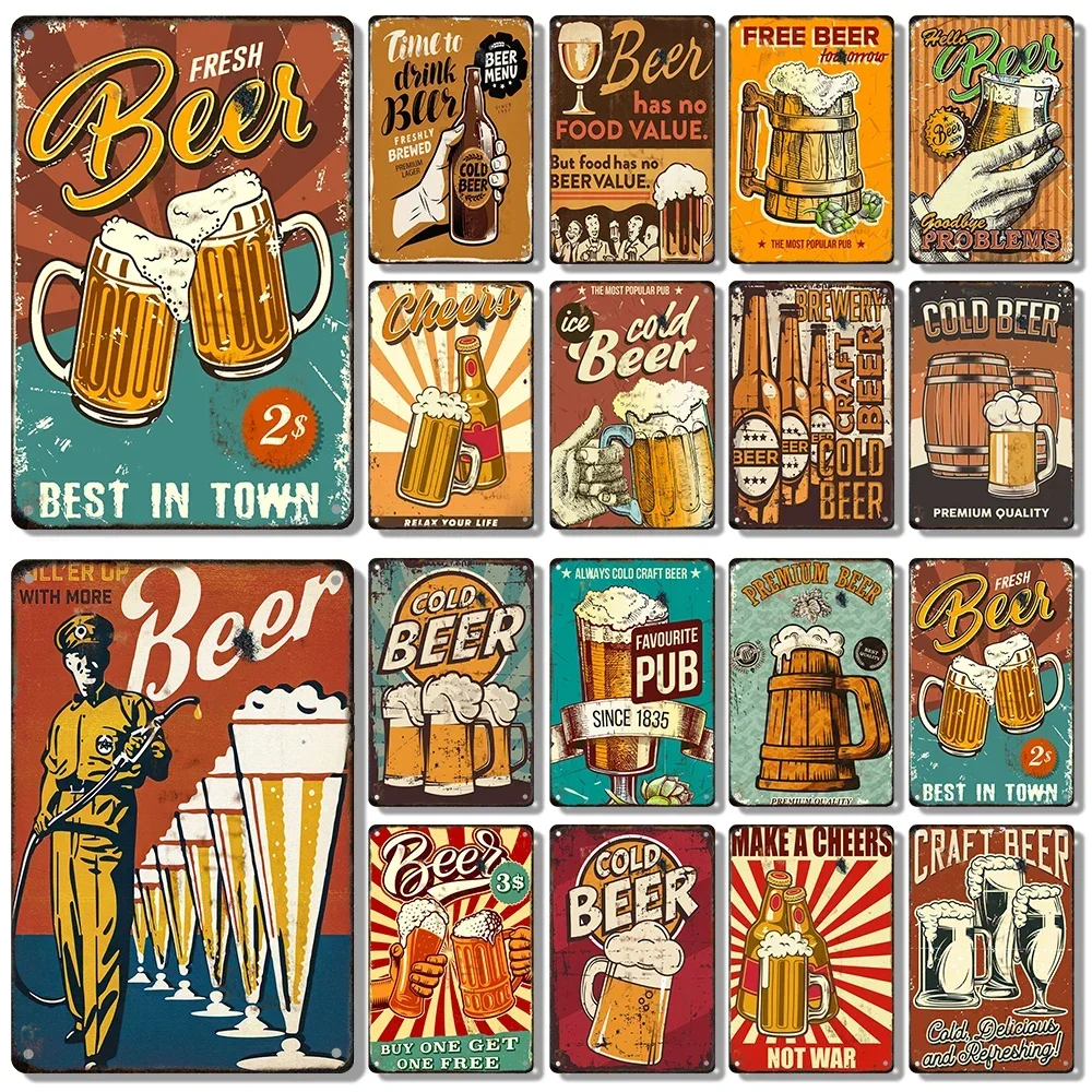 Beer-Retro-Metal-Poster-Drink-Vintage-Tin-Signs-Kitchen-Bar-Club-Wall ...