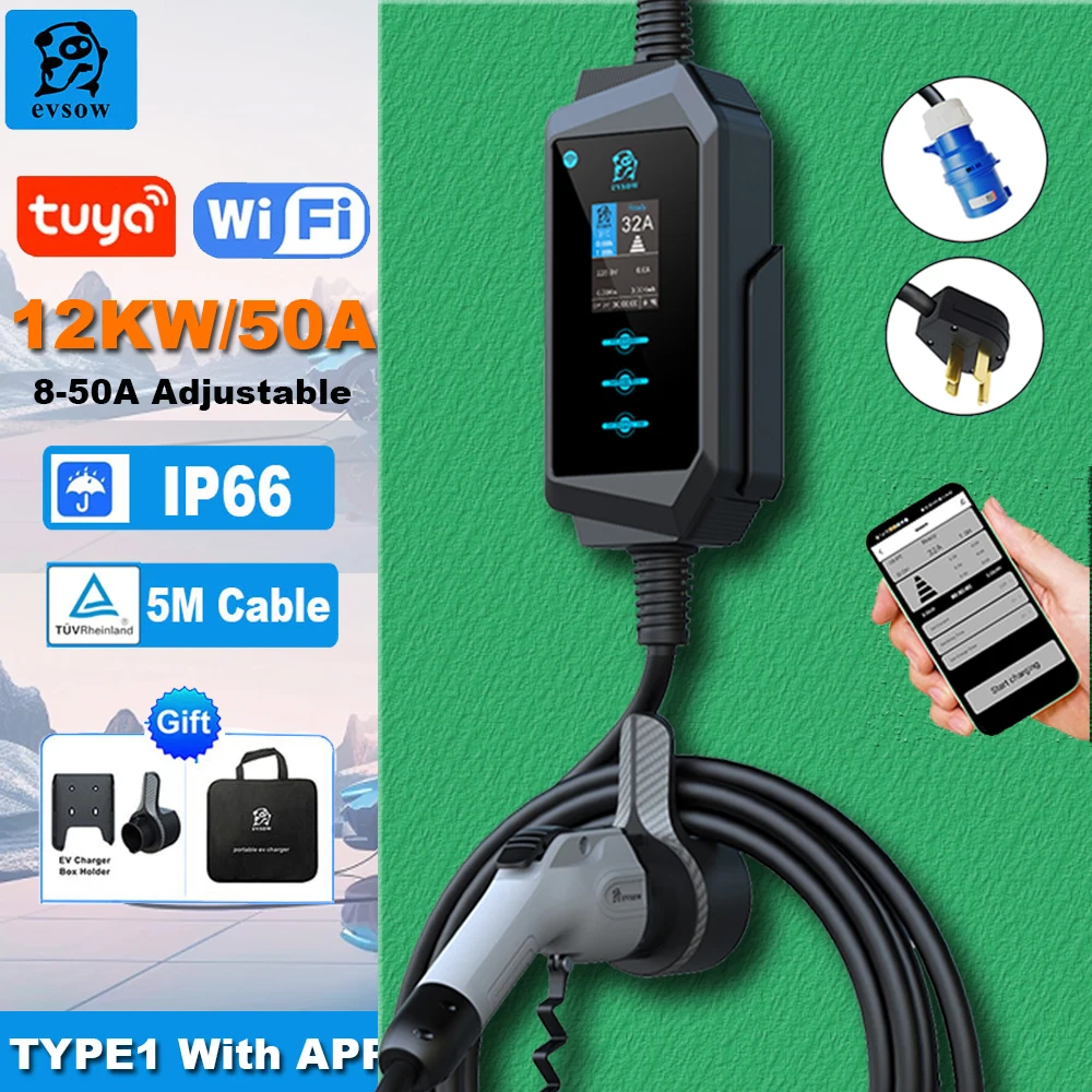 Evsow-estaci-n-de-carga-EV-para-coche-el-ctrico-cargador-de-12kW-50A ...