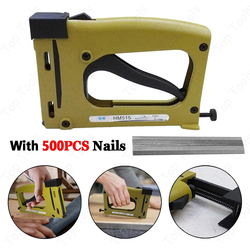 Frame-Gun-Nailer-With-500PCS-Nails-Manual-Flex-Point-Tacker-Framing-Pin ...