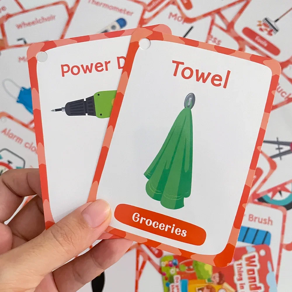 50 English Word Cards for Children's Daily Necessities Common Knowledge ...