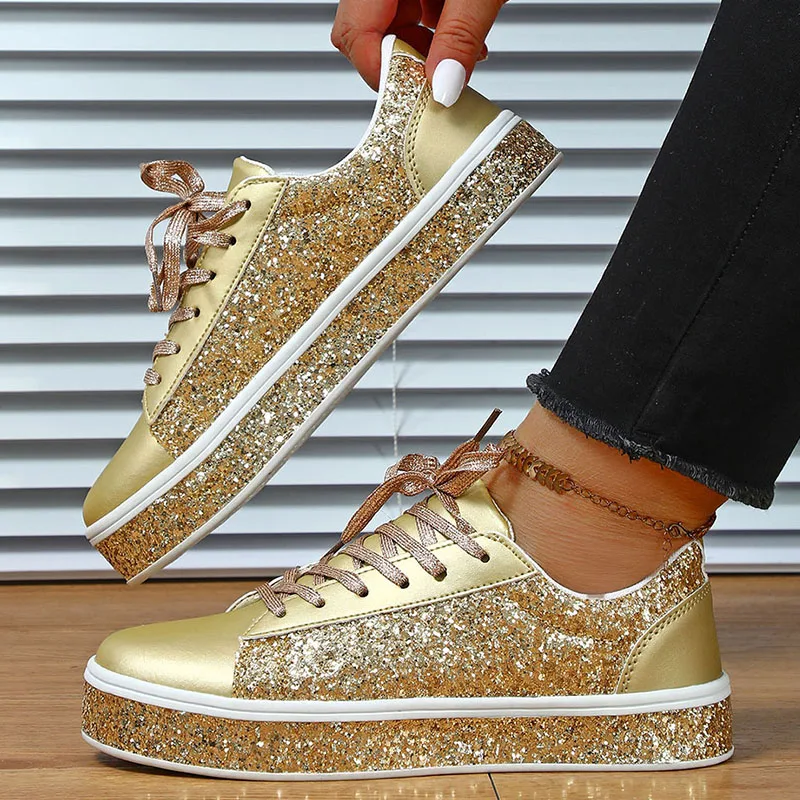 Women-Platform-Sneakers-Bling-Bling-Skateboard-Trainers-Running-Sports ...