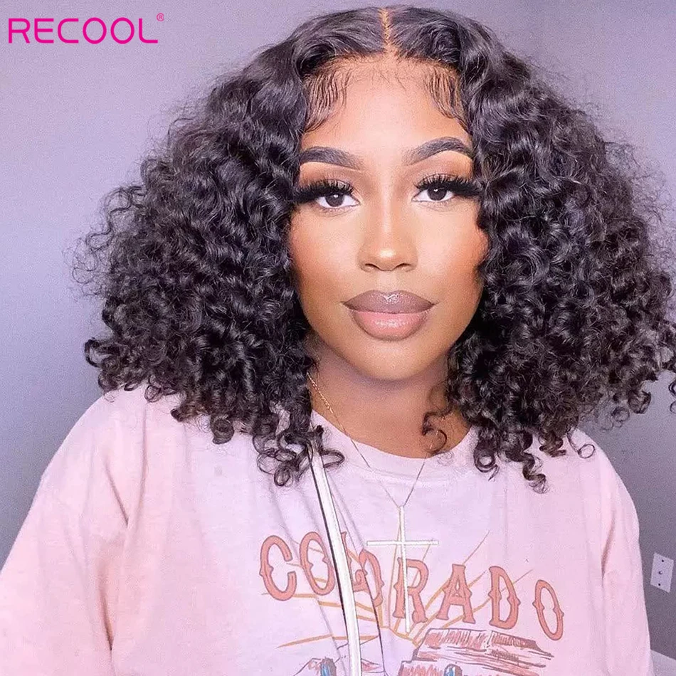 Recool-Glueless-Lace-Front-Wig-6x5-Pre-Cut-Bouncy-Curly-Human-Hair-Wigs ...
