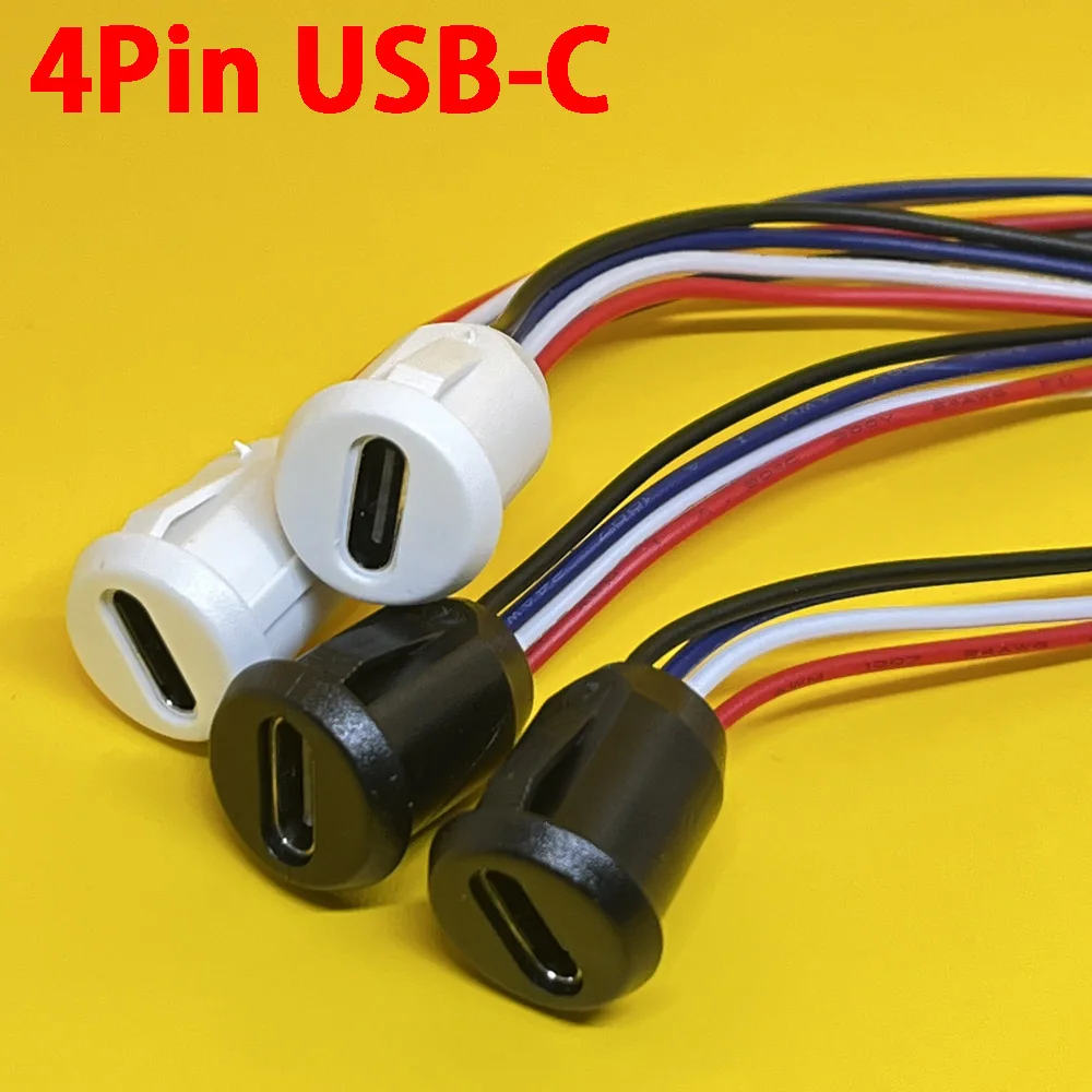 10pcs USB C 4Pin white high current charging socket With PH2.0 type USB ...