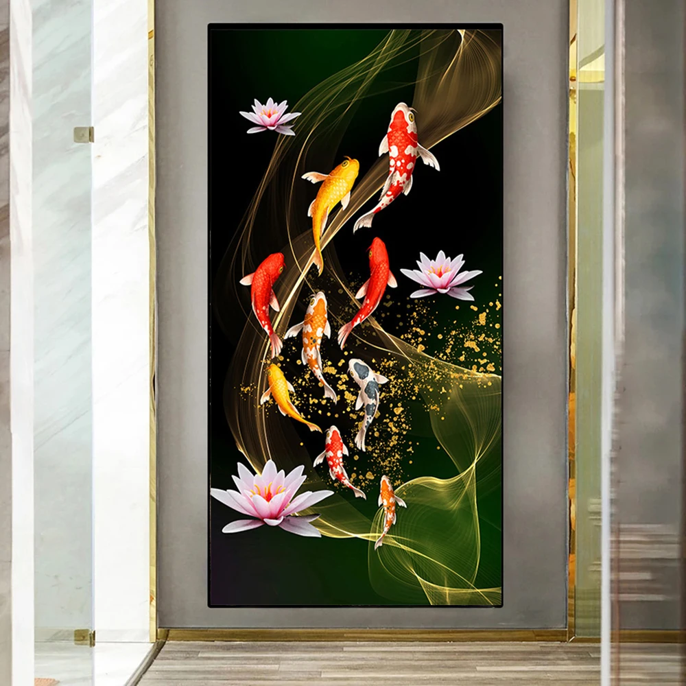 DIY-5D-Diamond-Painting-Fish-Koi-Handicrafts-Diamond-Embroidery-Carp ...