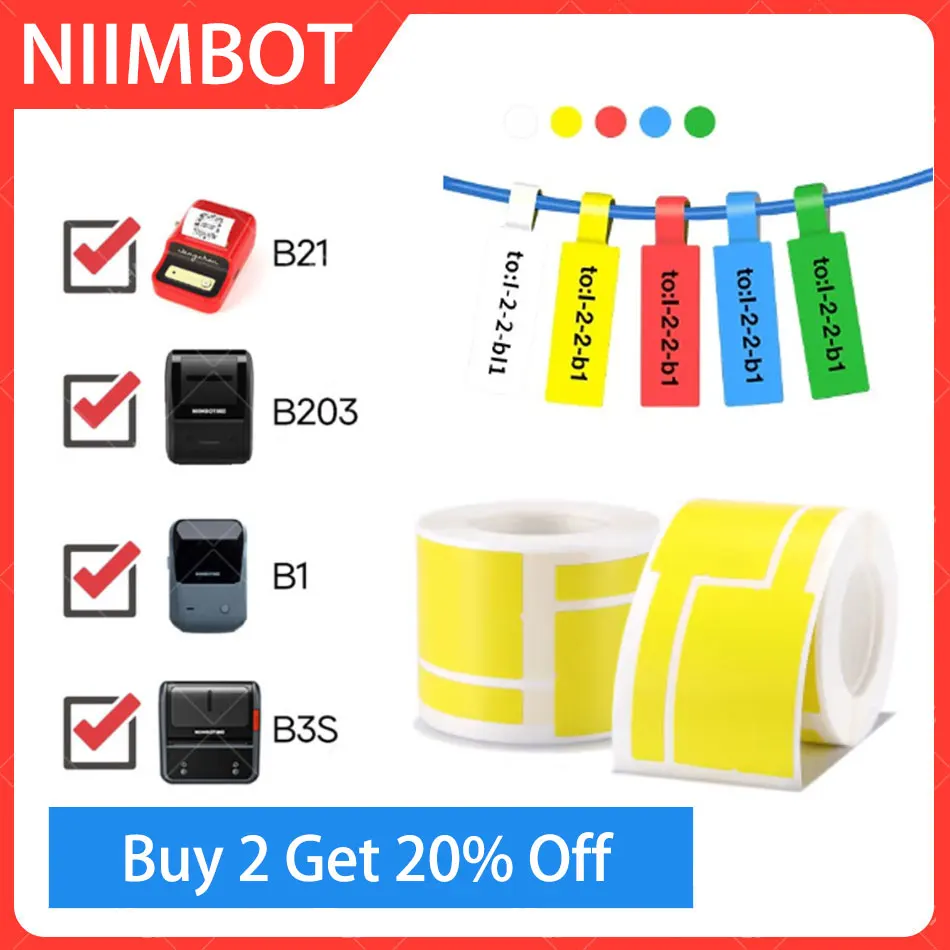 NiiMBOT B1 B21 B3S Cable Label Printing Sticker Network Cable Optical Fiber Tail Adhesive ...