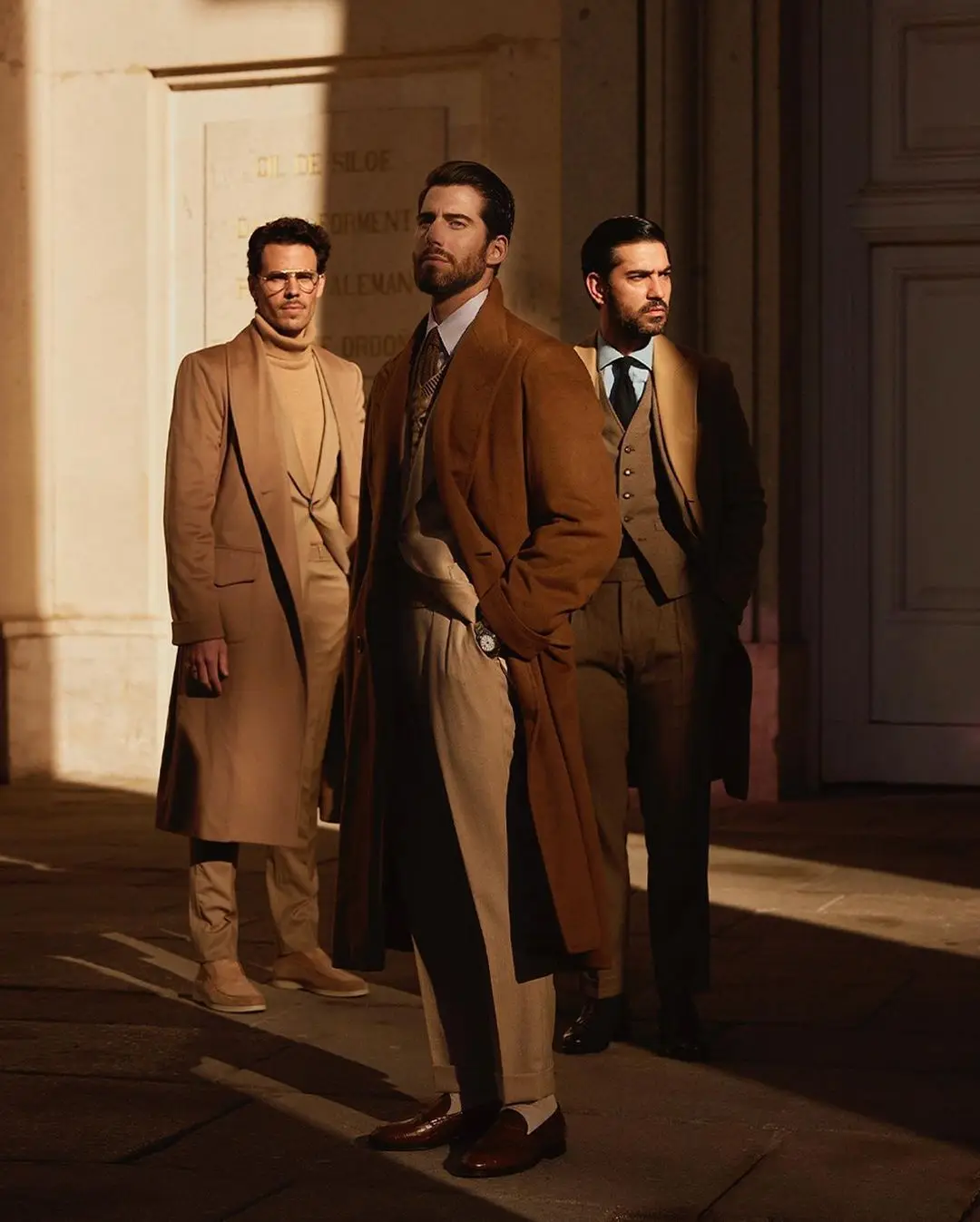 Overcoat Sets With Blazer Brown Men's Winter Coats Long Woolen Jacket ...