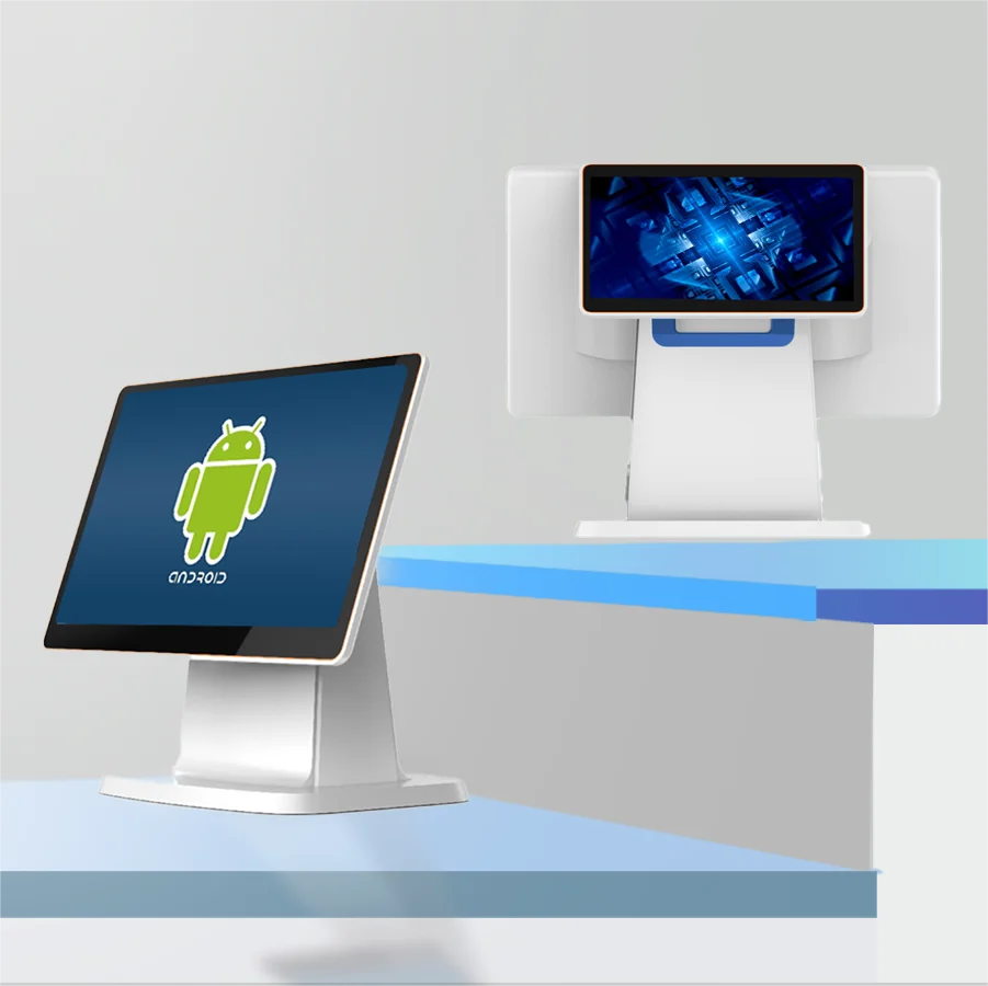 Android POS System JA216 with Touch Screen Dual Displays Cash Register ...