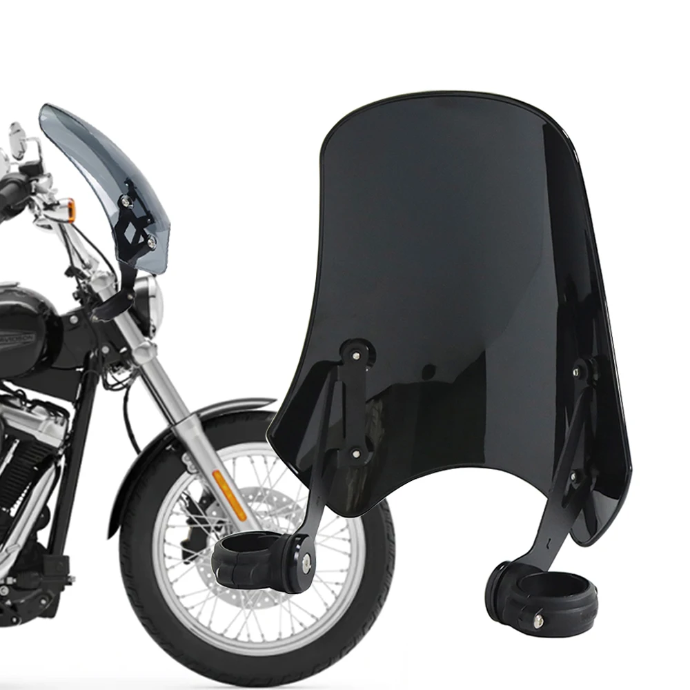 Motorcycle-Windshield-Wind-Deflector-Windscreen-For-Harley-Dyna-Softail ...