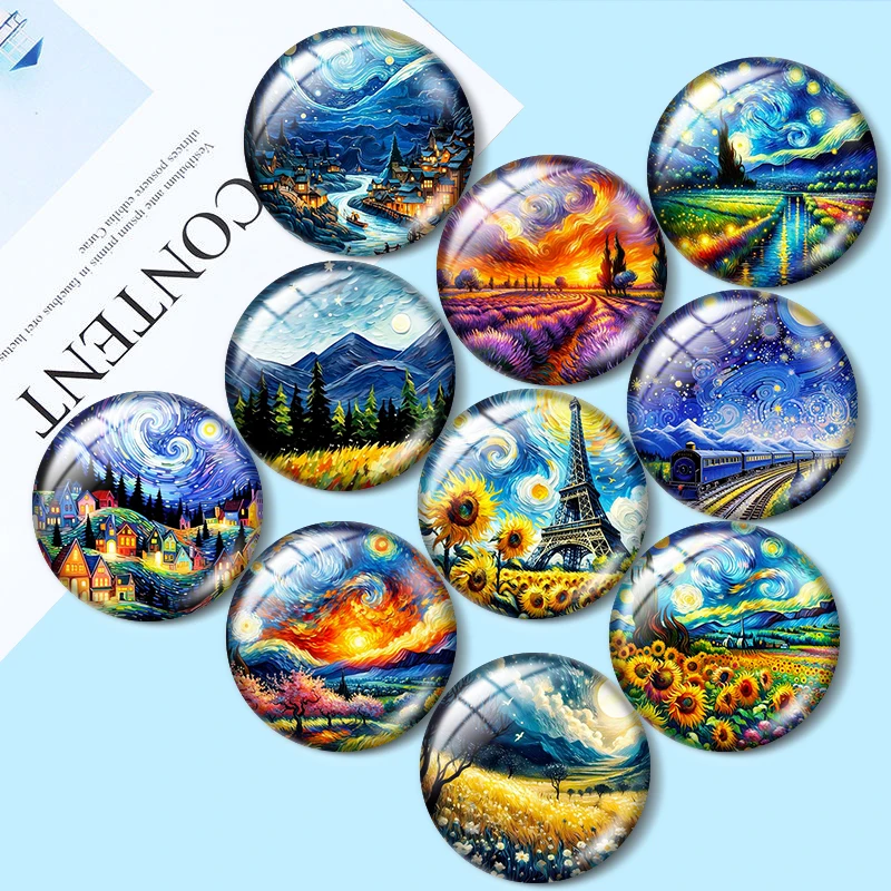 Abstract-Art-Starry-Sky-10pcsColoured-drawing12mm-16mm-18mm-25mm-Round-Photo-Glass-Cabochon-Demo ...