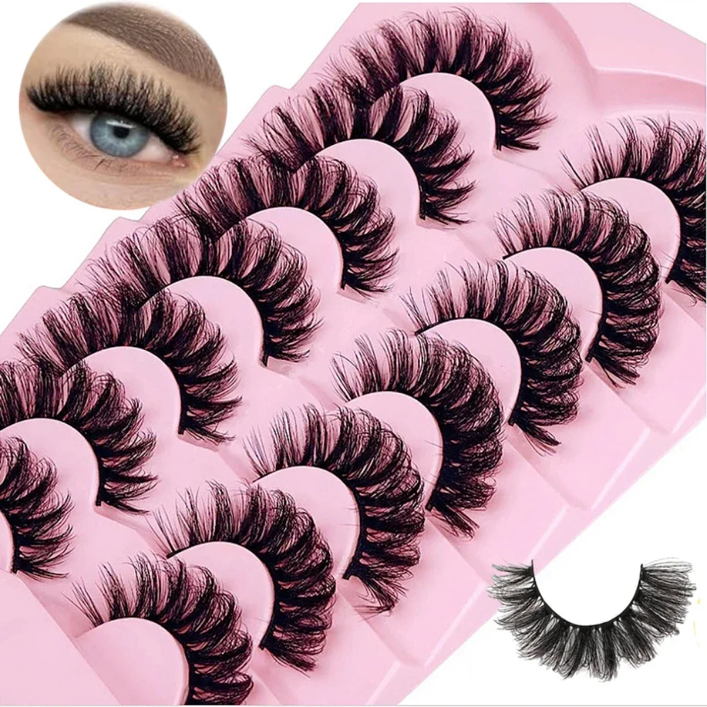 7-Pairs-False-Eyelashes-Volume-Faux-Mink-Fluffy-Lashes-Dramatic-D-Curl ...