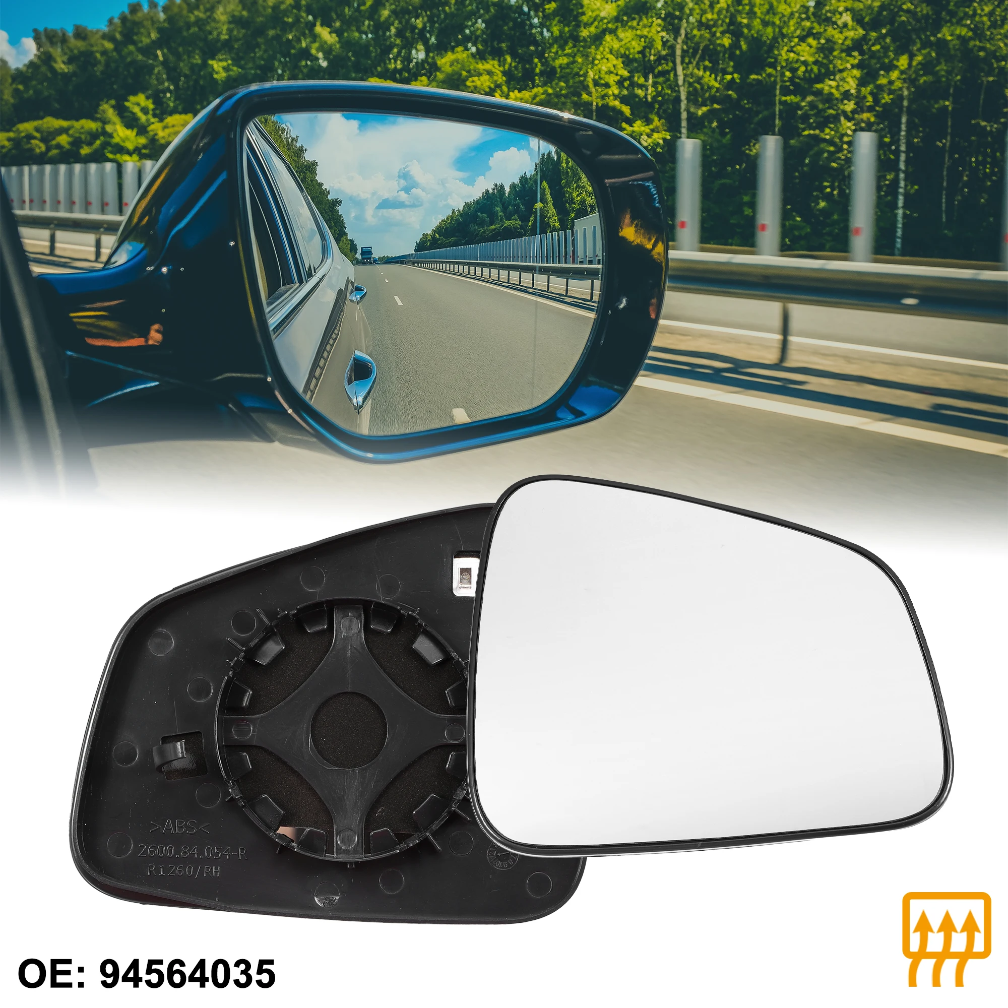 Uxcell Car Rearview Passenger Side Heated Mirror Glass Replacement ...