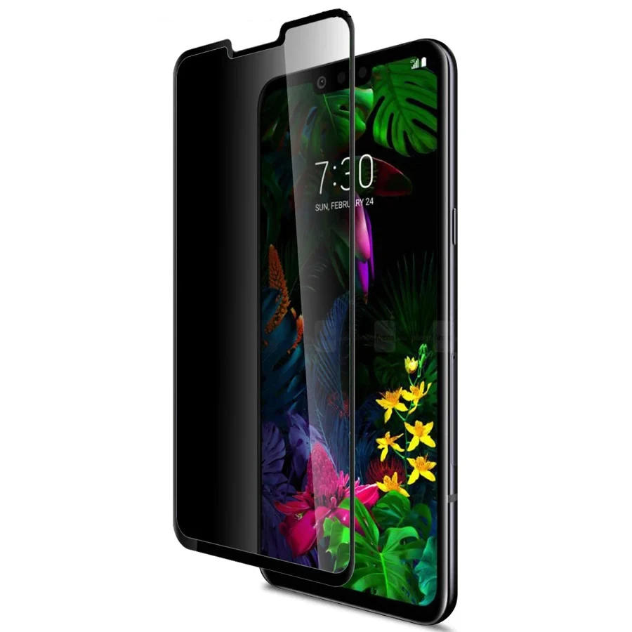 3D Anti-spy Full Glue Tempered Glass For LG G7 ThinQ Fit One Privacy ...