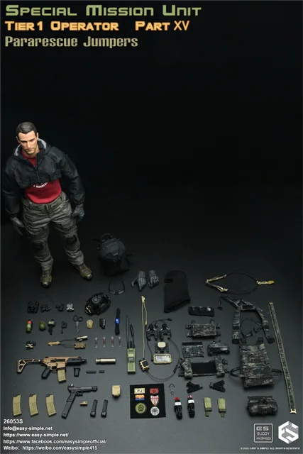 1/6 Easy&Simple ES 26053S Special Mission Unit Tire1 Operator Jumpers ...