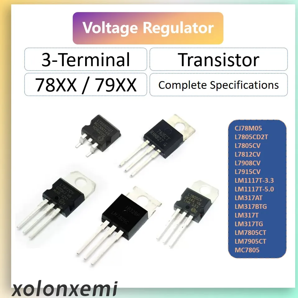 Transistor CJ78M05 L7805CD L7805CV L7812CV L7908CV L7915CV LM1117T ...