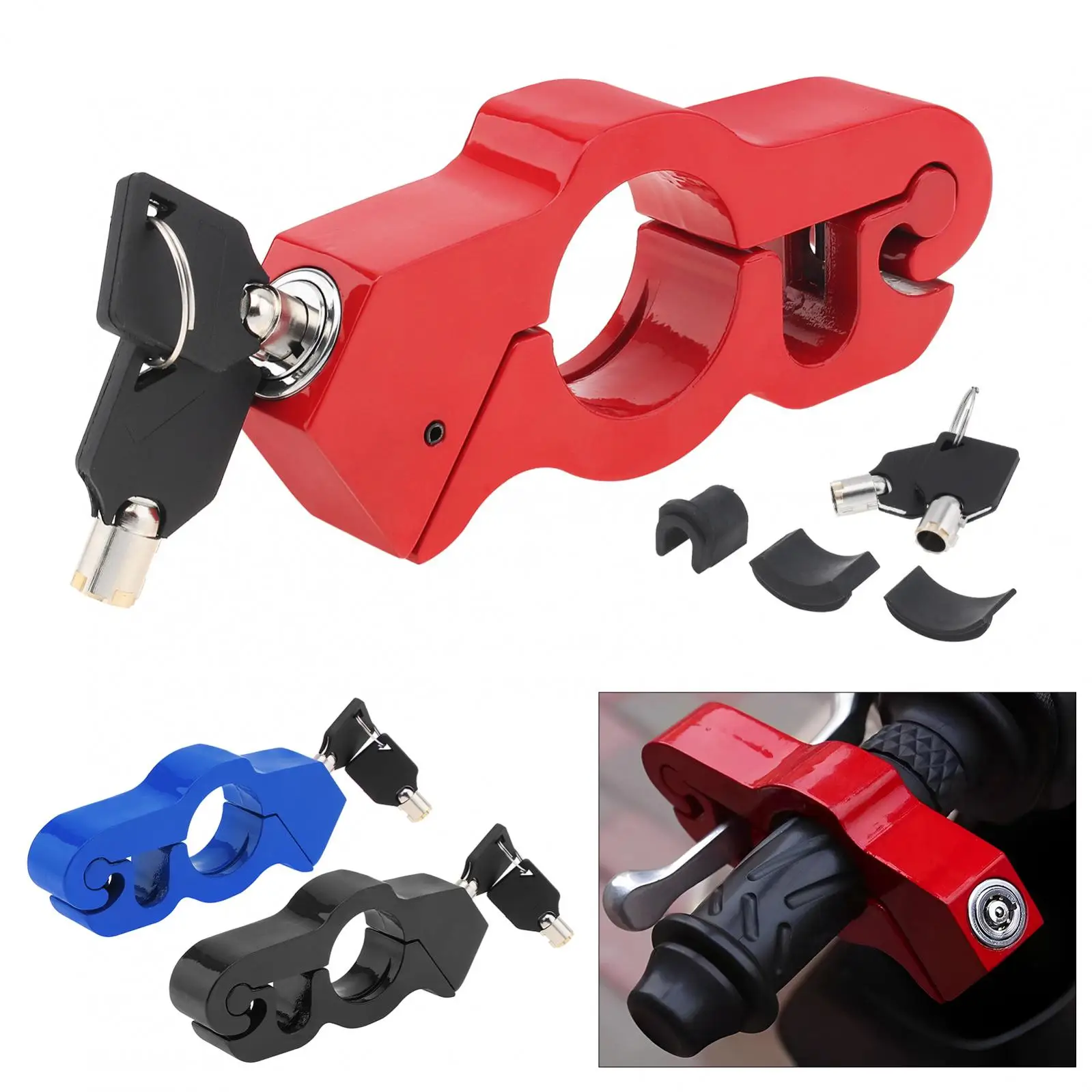 Adjustable-Anti-Theft-Motorcycle-Handlebar-Lock-Aluminum-Alloy-Grip ...