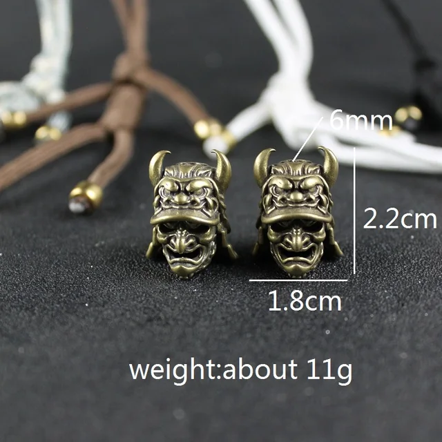 Japanese Eagle Nose Samurai Helmet brass Knife Beads - Viking Paracord ...
