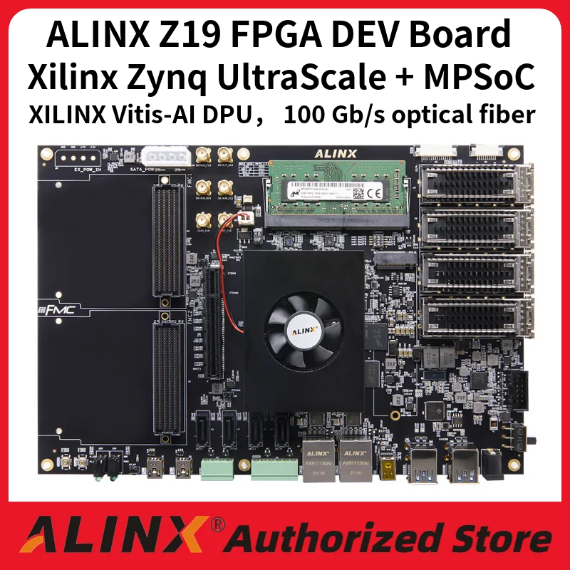 Xilinx Zynq UltraScale+ MPSoC AI 100G Optical fiber HPC FPGA Core Board XCZU19EG ALINX Z19 ...