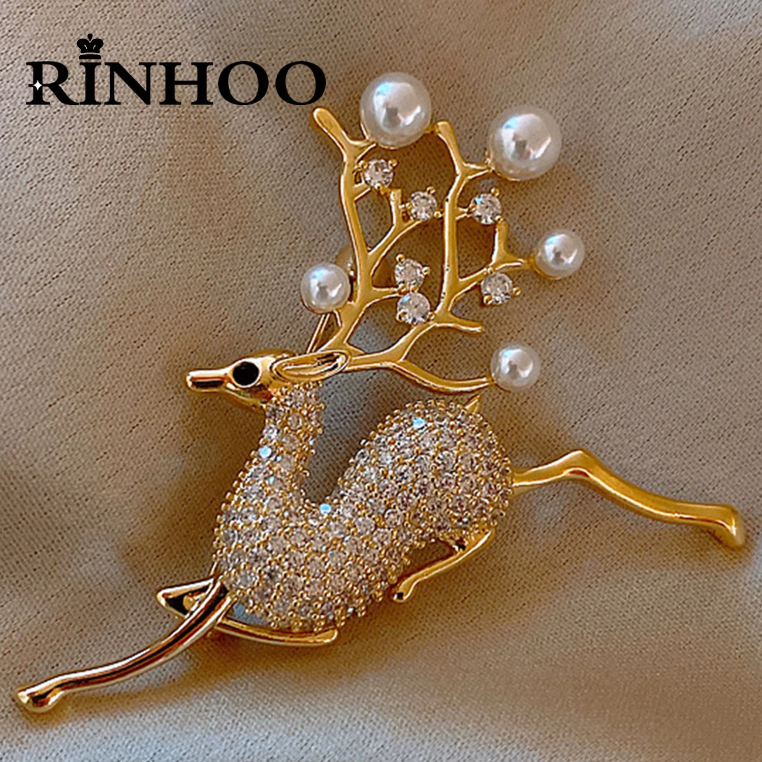 Rinhoo-Cute-Full-Rhinestone-Deer-Brooches-For-Women-New-Year-Decorative ...