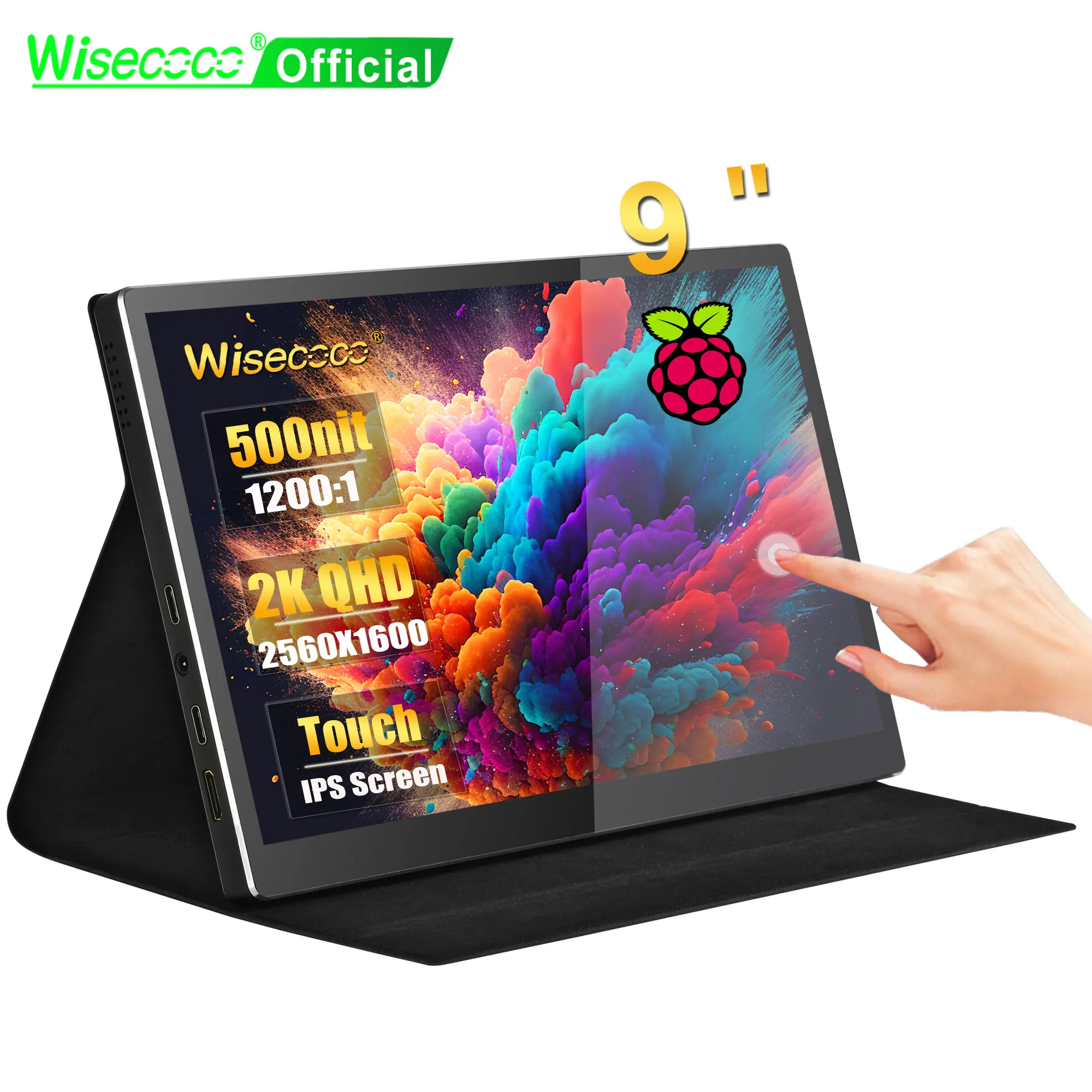 Wisecoco-9-Inch-2K-Raspberry-Pi-4-Touch-Monitor-2560x1600-USB-C-IPS ...