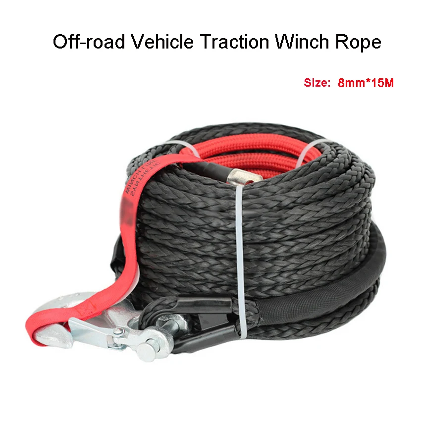 8mm*15M Multicolor Winch Line, Towing Rope, Polymer Synthetic Fiber ...