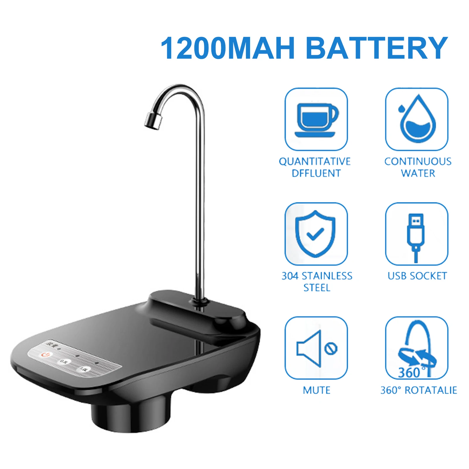 USB-Rechargeable-Electric-Water-Dispenser-with-Tray-Electric-Automatic ...