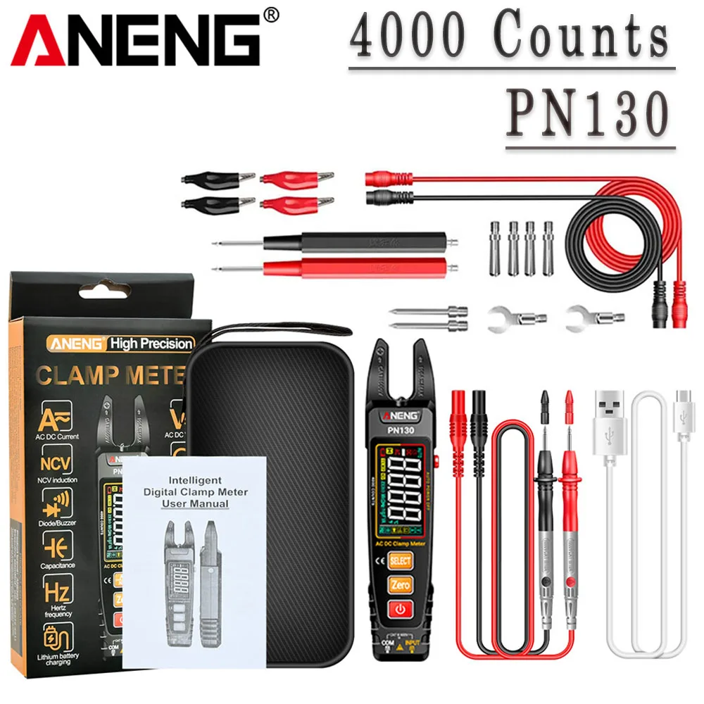 ANENG-PN130-Intelligent-Digital-Clamp-Meter-4000-Counts-AC-DC-Voltage ...