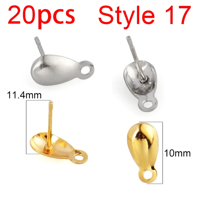 10-50pcs Stainless Steel Earring Geometric Stud Earring Base With ...