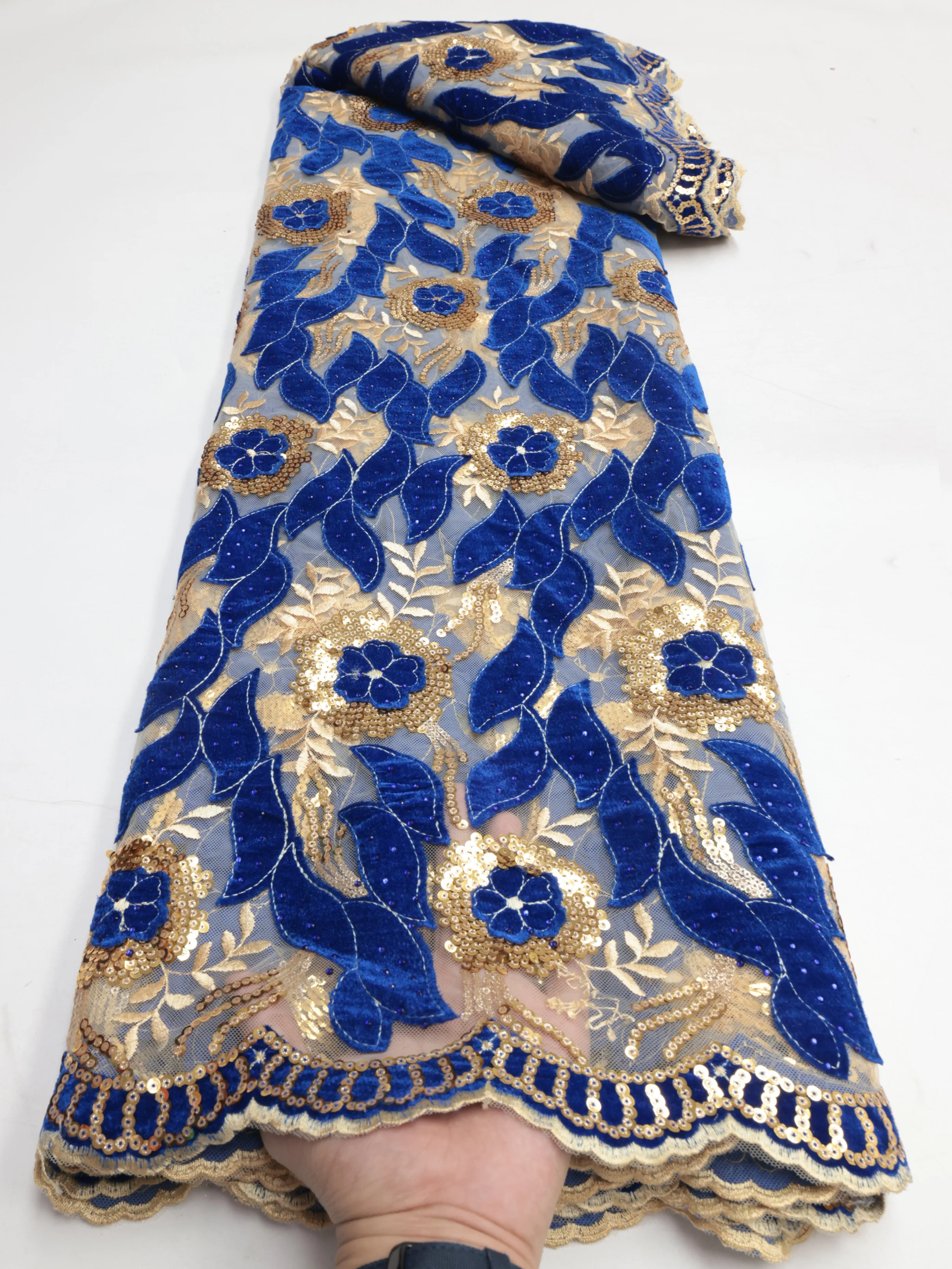 Velvet-Lace-Fabric-Sequence-Tulle-Fabric-Nigerian-Wedding-High-Quality ...